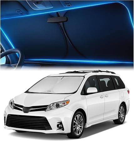 Windshield Sunshade for Toyota Sienna 2011-2020 – Upgraded Double-Layer ...