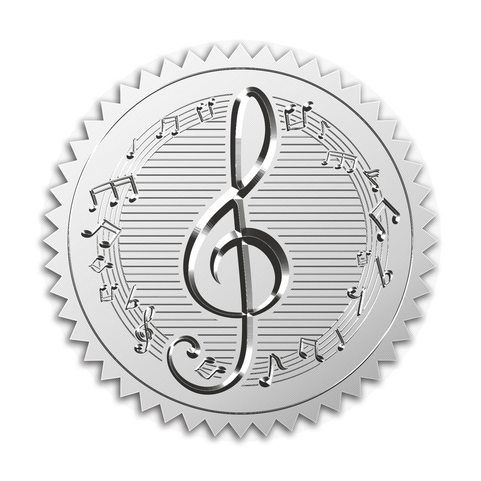 Amazon.com: CRASPIRE Music Note Stickers Silver Certificate Seals 5 ...