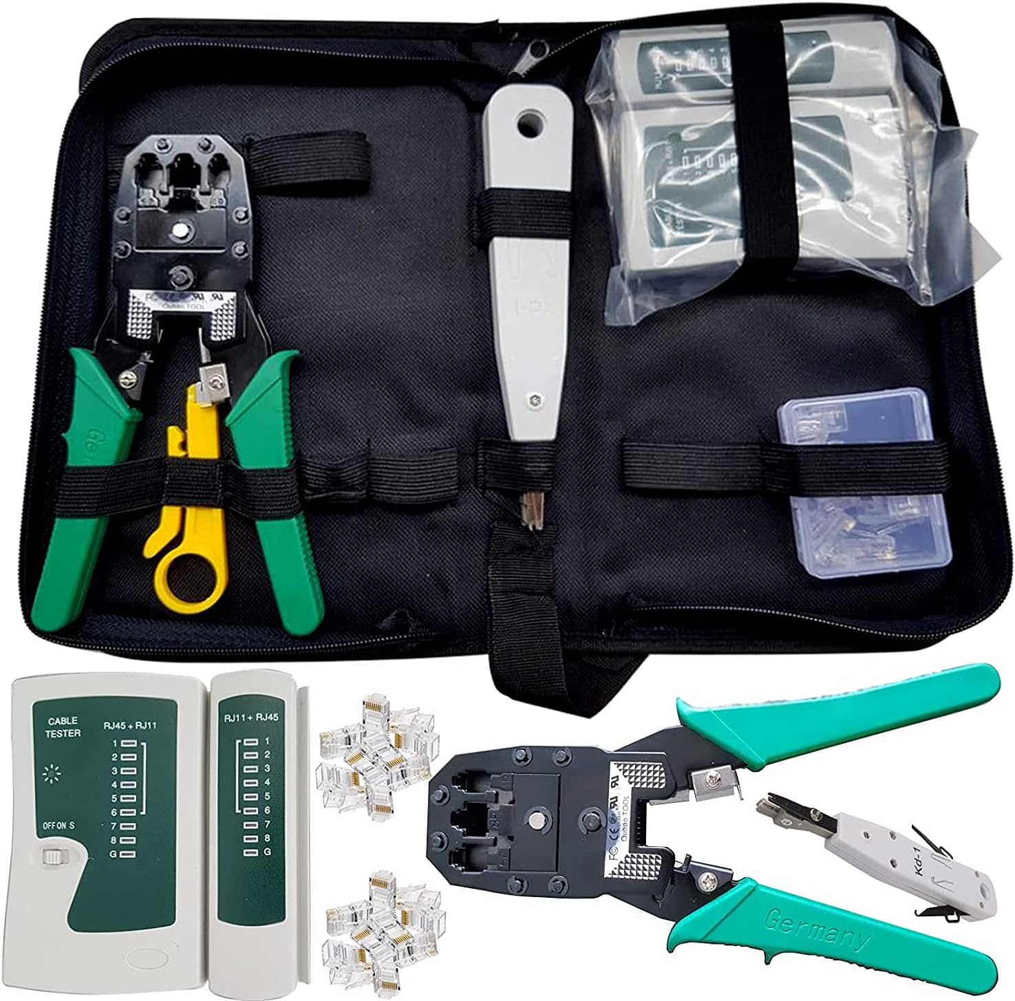 londonsheart® RJ45 Crimp Tool Kit, Network Tool Kit RJ11 CAT5 CAT6 ...