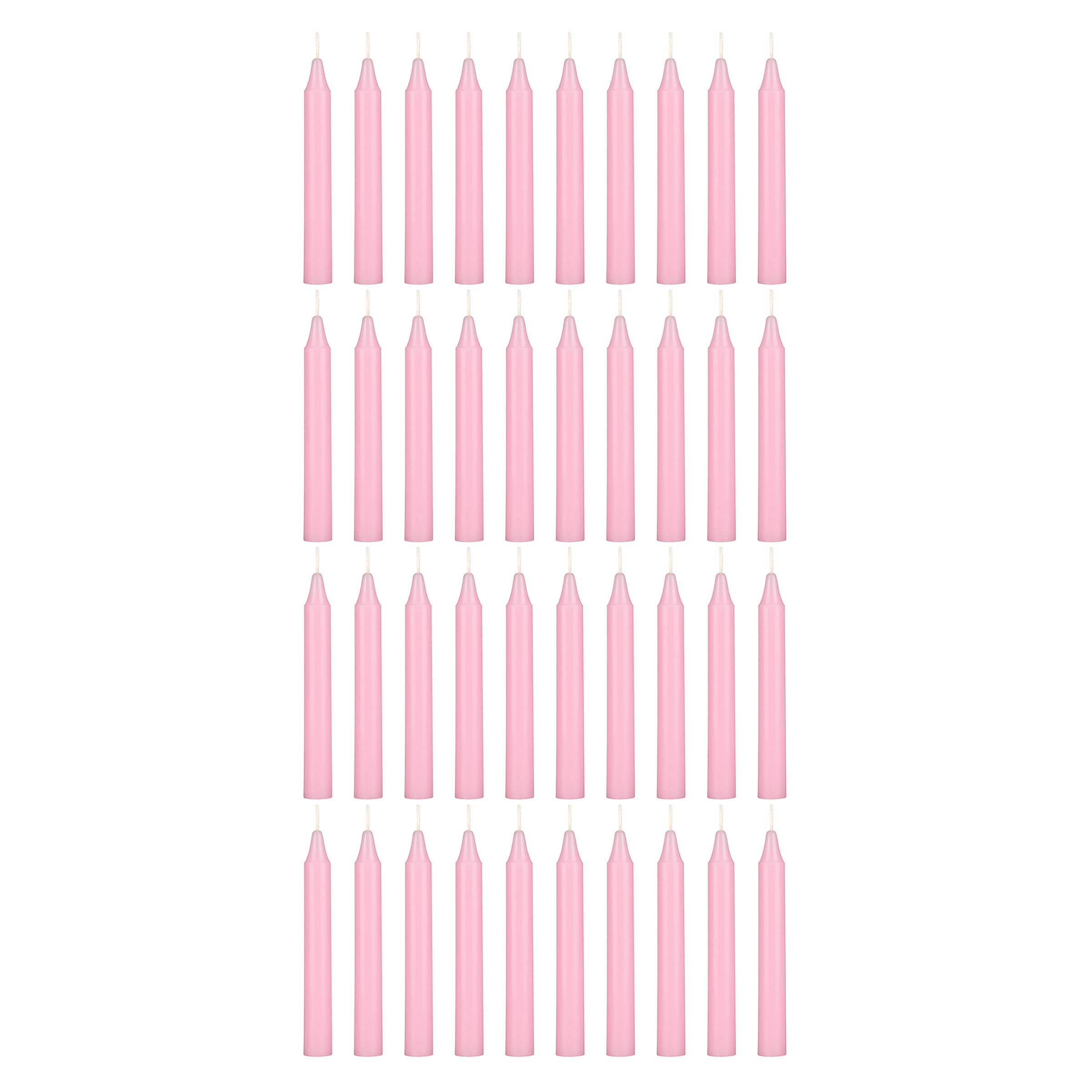Amazon.com: Mega Candles 40 pcs Unscented Pink Exquisite Mini Taper ...