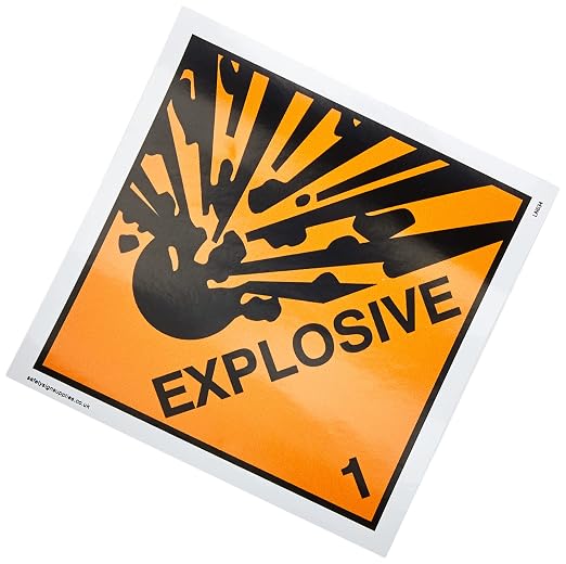 Viking Signs LN634-S10-V "Explosive" Sign, Vinyl, 100 mm x 100 mm ...