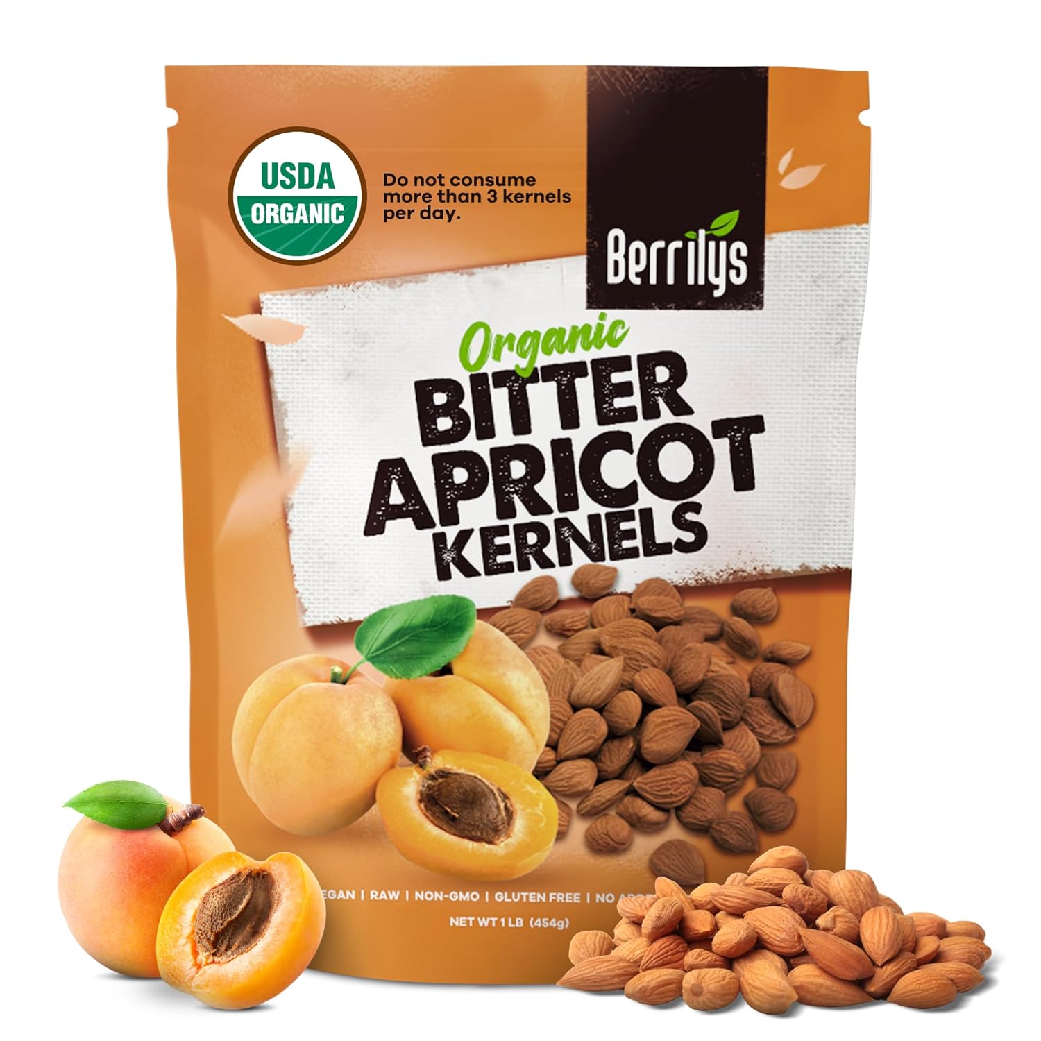 Amazon.com : Berrilys Organic Bitter Apricot Kernels - USDA Certified ...