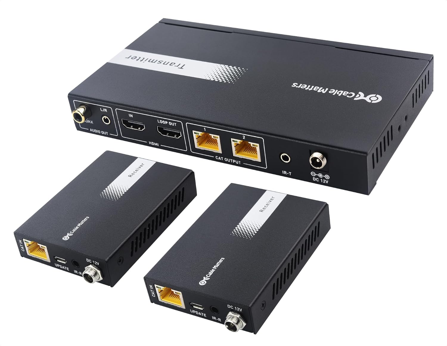 Amazon.com: Cable Matters 4K@60Hz 4K HDMI Extender Splitter 1x2 with ...