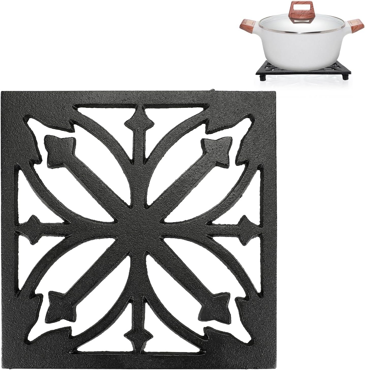 Amazon.com: Sumnacon 1Pcs Cast Iron Trivet for Hot Dish Pot Pan Plate ...