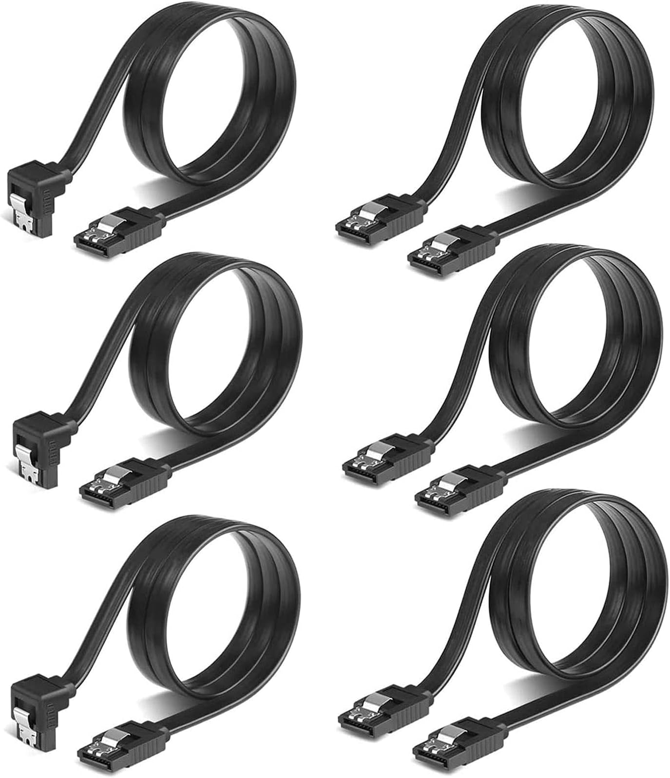 Amazon.co.jp: Cable Matters SATA ケーブル （L型） Sata3 ケーブル 45cm 3本セット 6 Gbps対応 ラッチ付き SSDとHDD増設 Sata3 ...