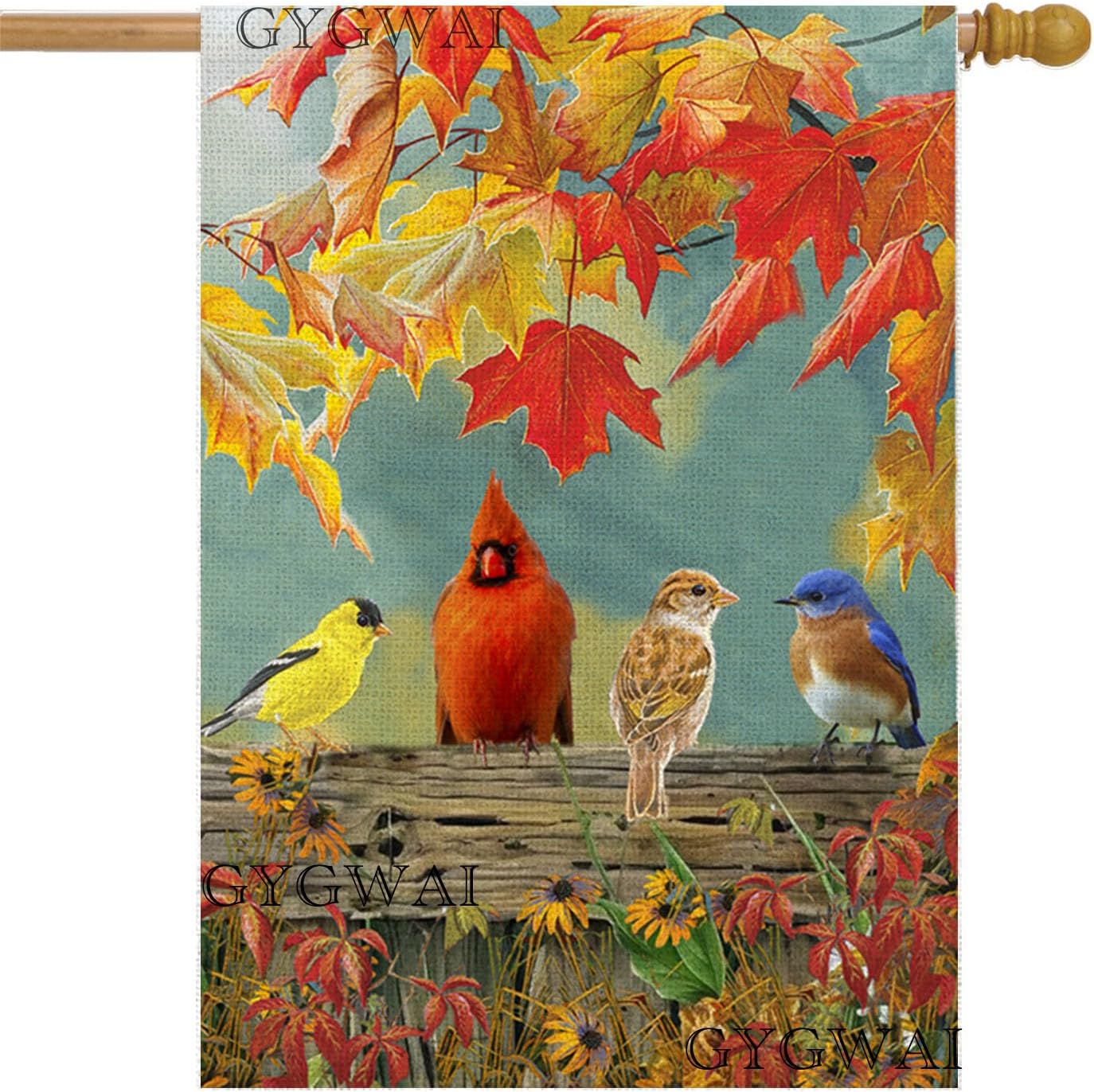 Amazon.com : Fall Cardinal House Flag 28x40 Inch Double Sided for ...
