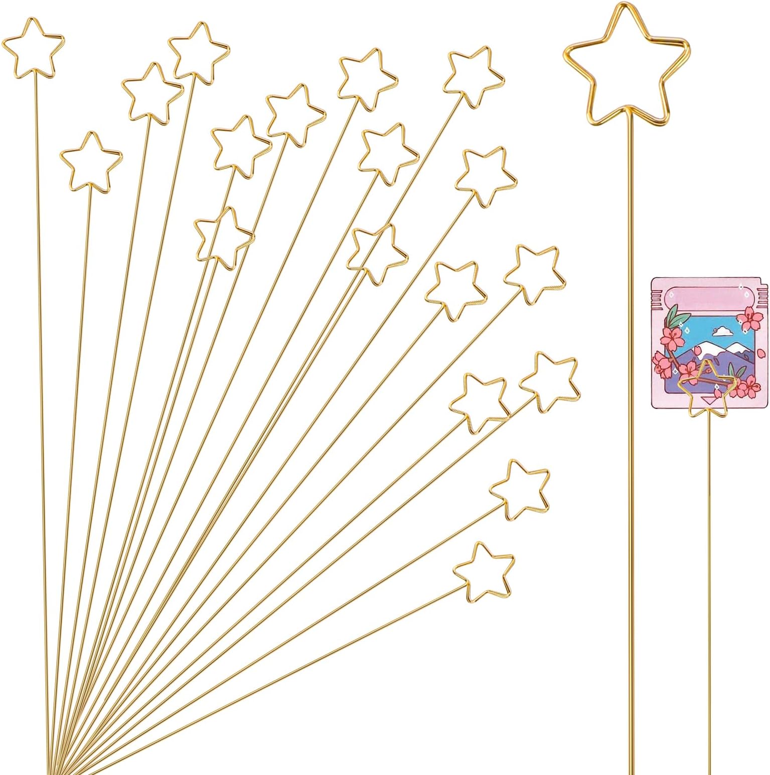 Amazon.com: AMZLUV 40 Packs Floral Card Holder Picks - Metal Gift Card ...