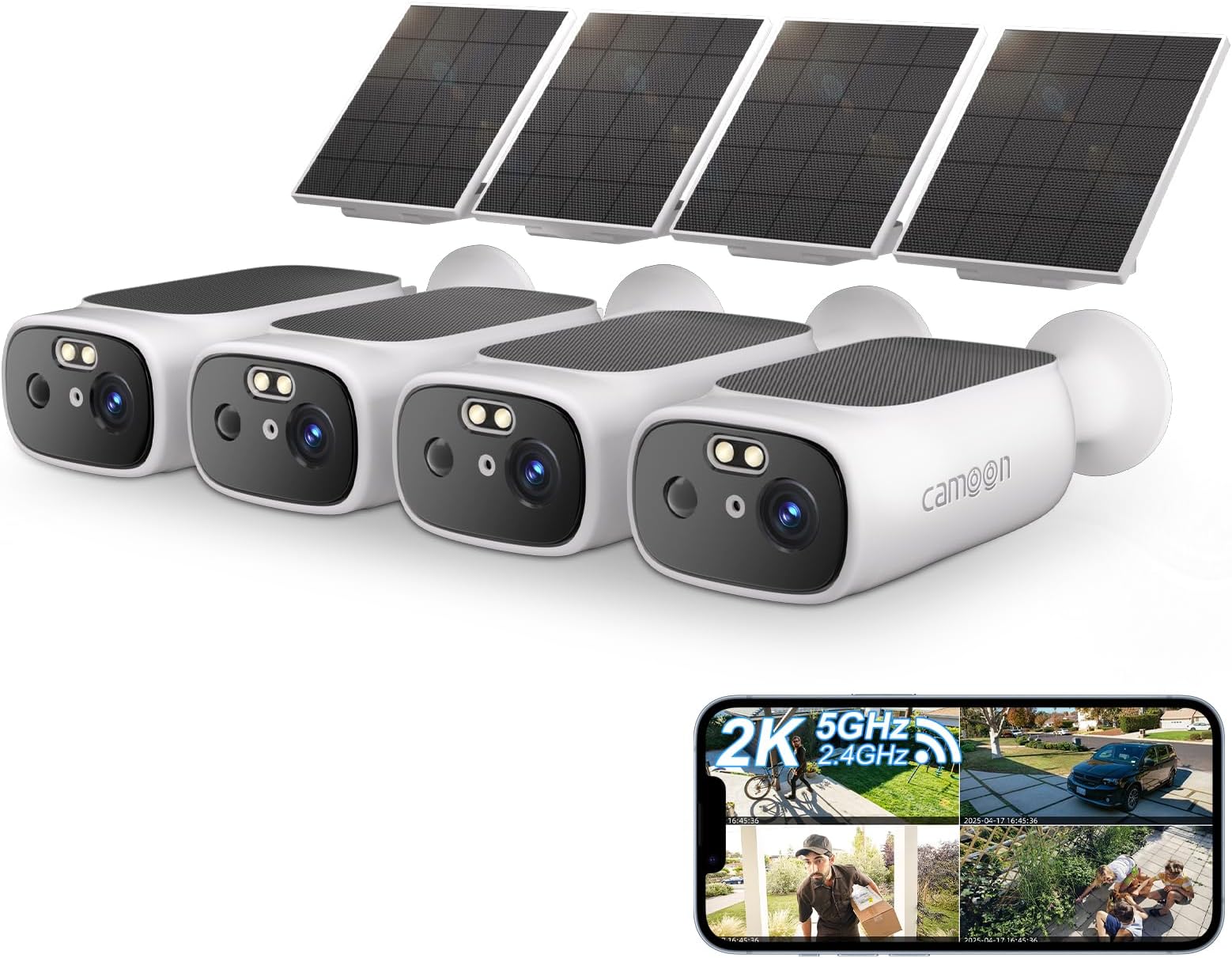 Amazon.com : SYMYNELEC Solar Security Cameras Outdoor: 4-Pack Wireless ...