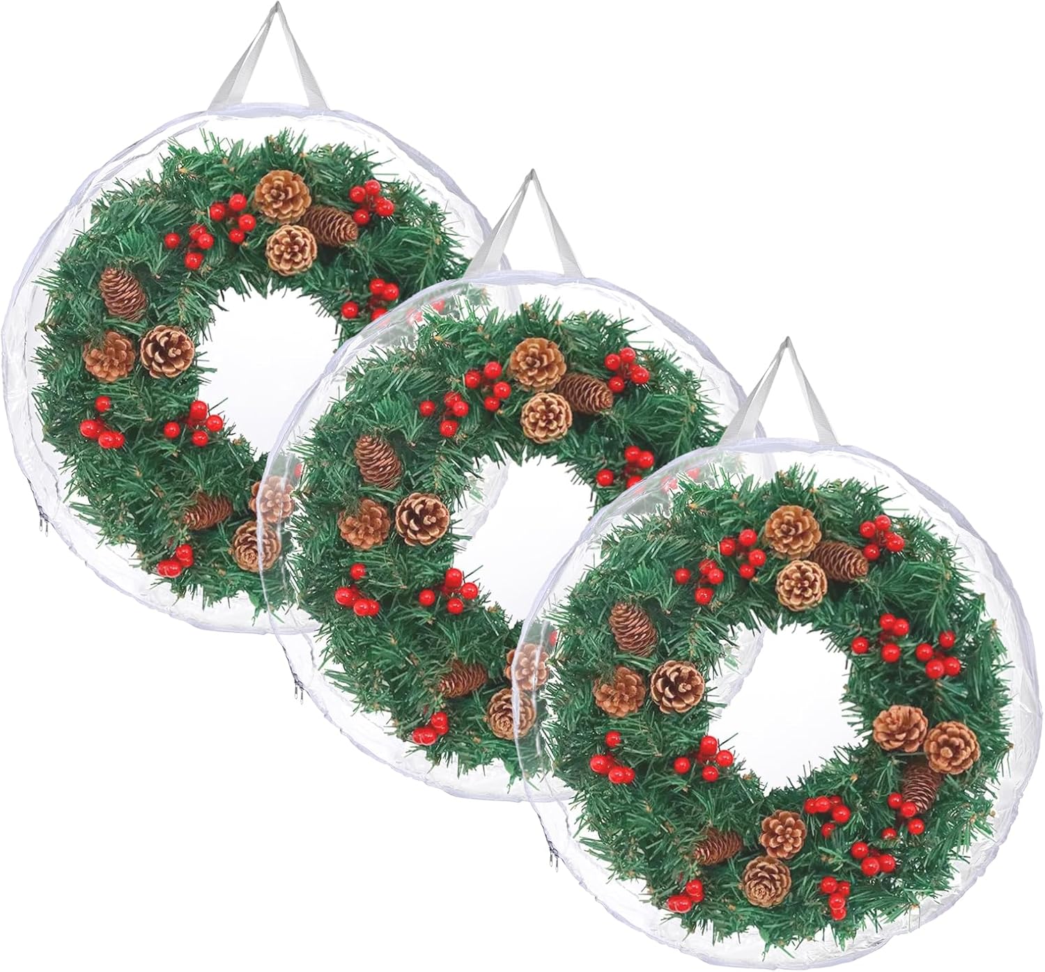 Amazon.com: Kokone Wreath Storage Container 3 Pcs Clear Christamas ...