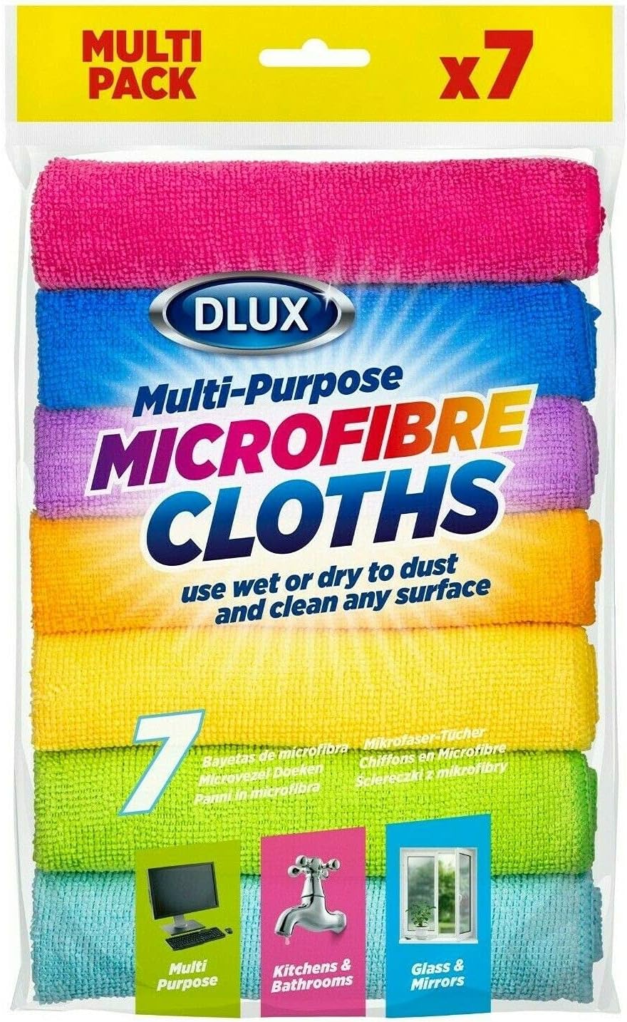 Spontex Multi Purpose Microfibre Cloths - Packs of 8 (1) : Amazon.co.uk ...