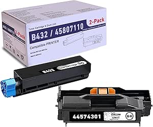 Amazon.com: SLIKIA 1 Pack Black 45807110 Toner Cartridge & 1 Pack ...