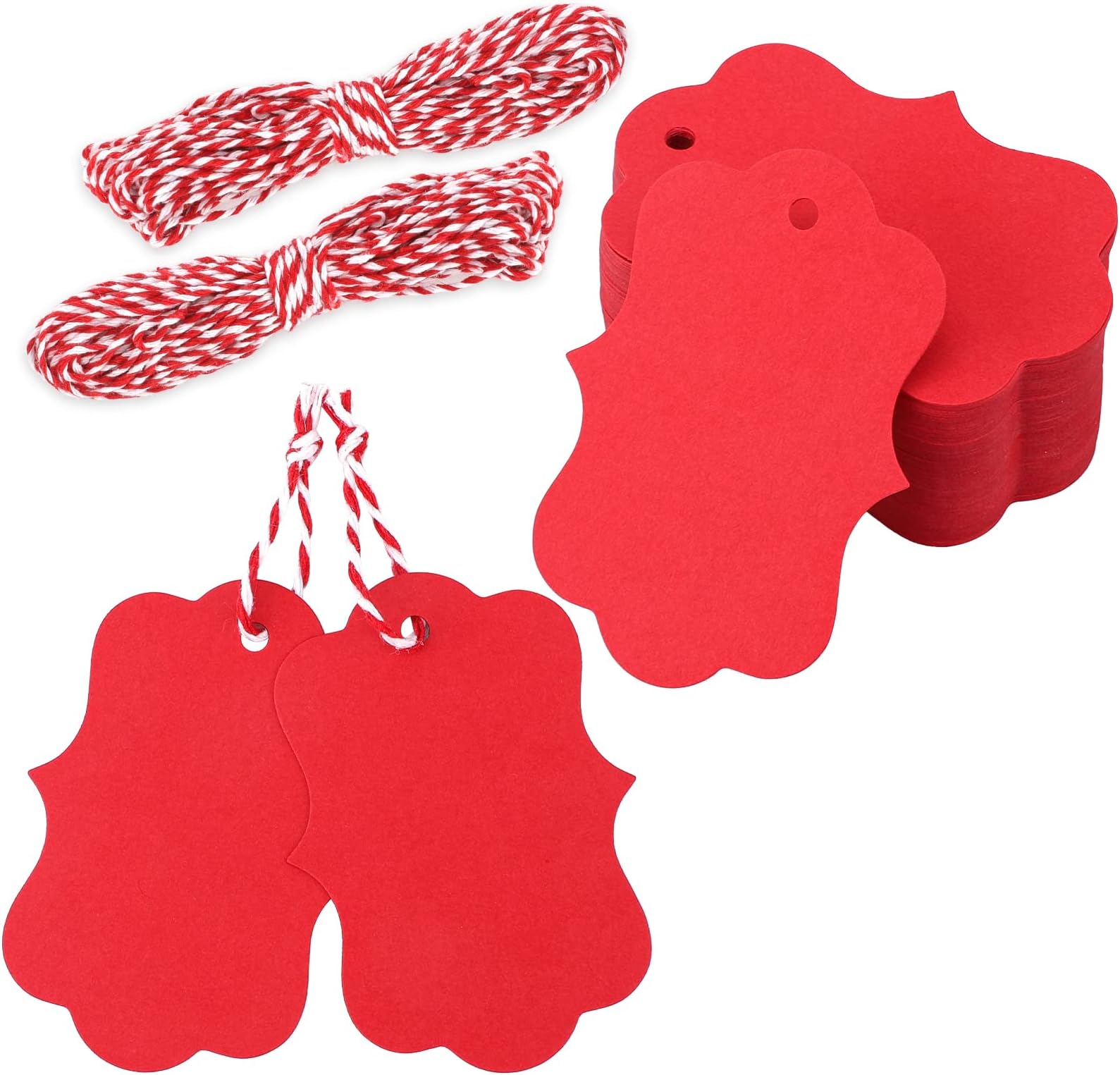 Amazon.com : Red Tags Pre-Strung (#3 = 3.75 x 1.875 inches) USA-Made ...
