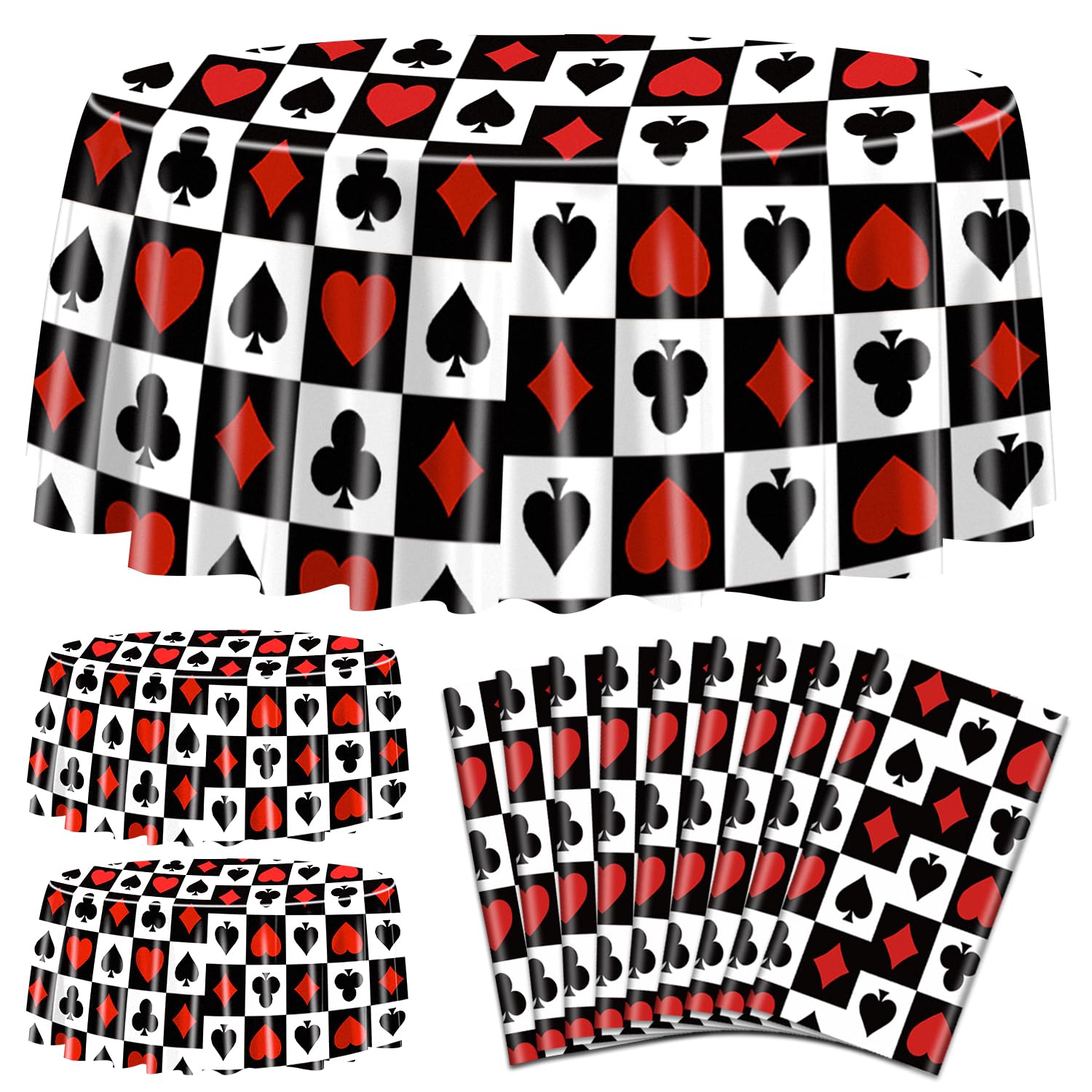 Amazon.com: XJLANTTE 9Pcs Casino Tablecloths, Poker Table Cover, Round ...