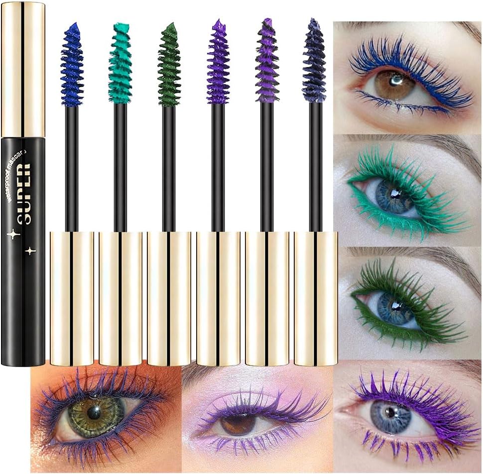 Amazon.com: Colored Colorful Waterproof Mascara for Eyelashes Set,Blue ...