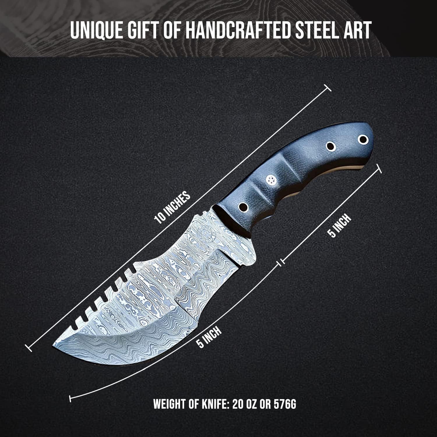 Handmade Full Tang Hunting Knife with Sheath and Ergonomic Handle - D2 ...