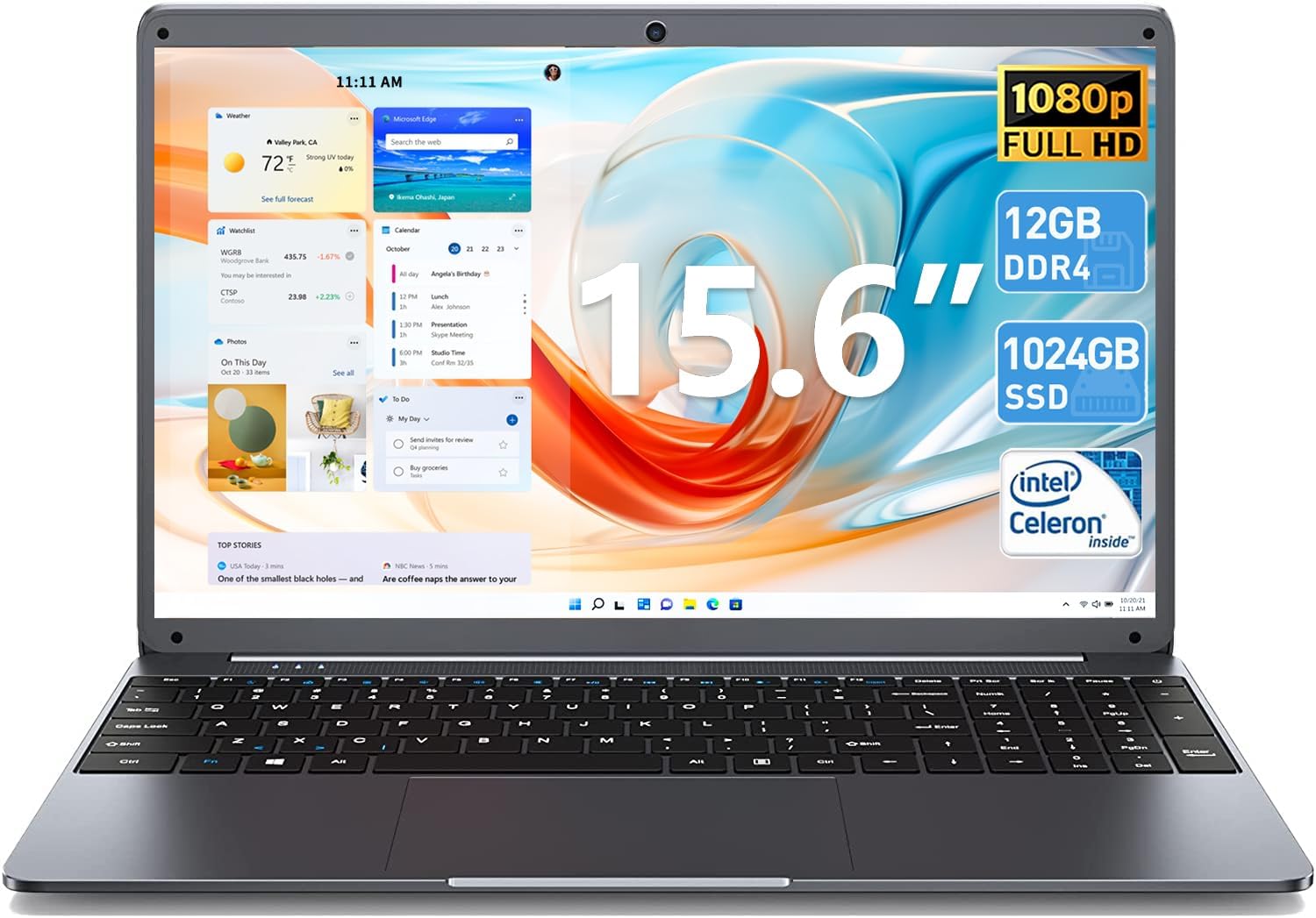 Amazon.com: SGIN 15" Laptop Computer, Laptop Computer 12GB RAM 1024GB ...