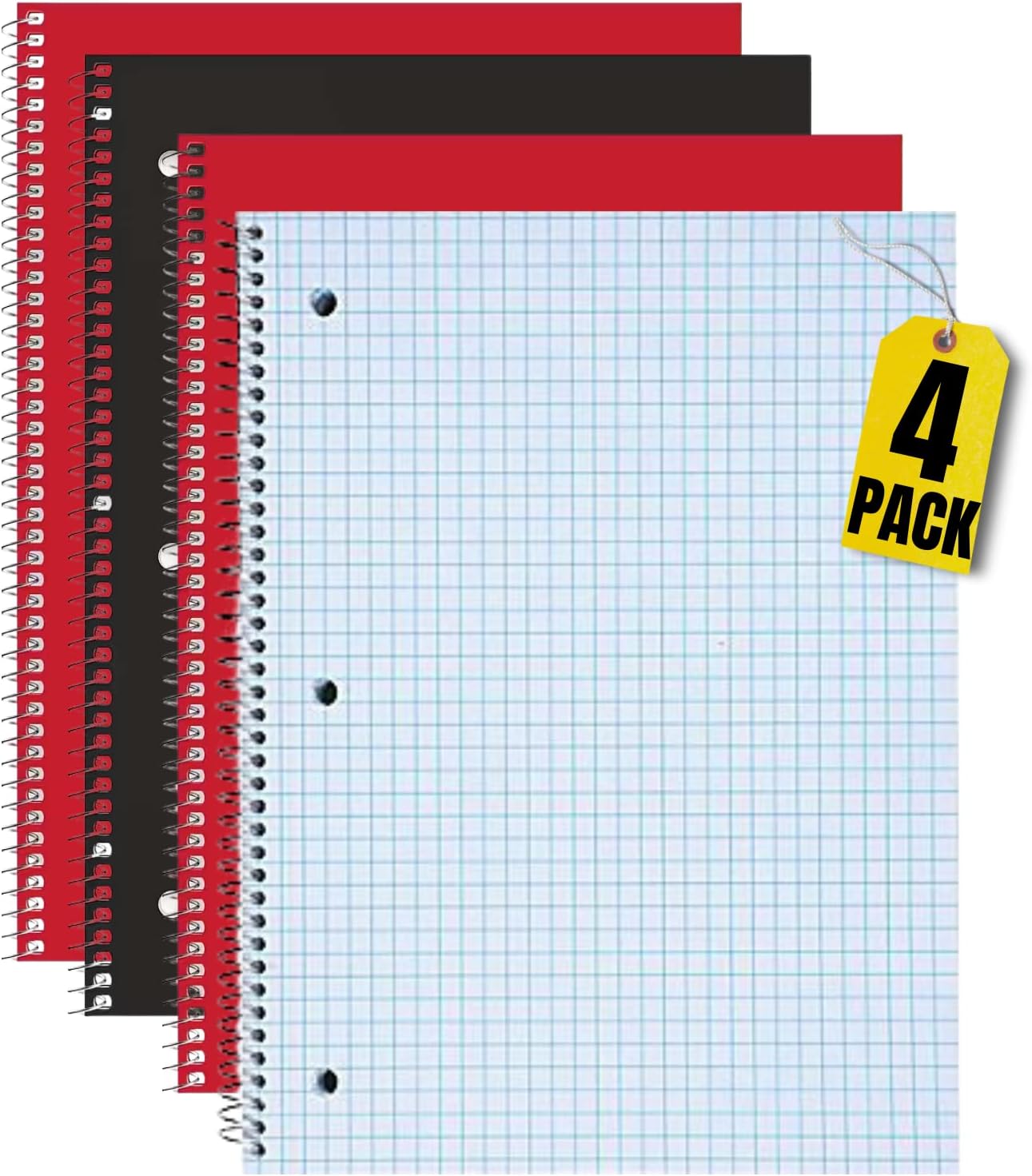 Amazon.com : 1InTheOffice Graph Paper Spiral Notebook 8x10.5, Quad ...