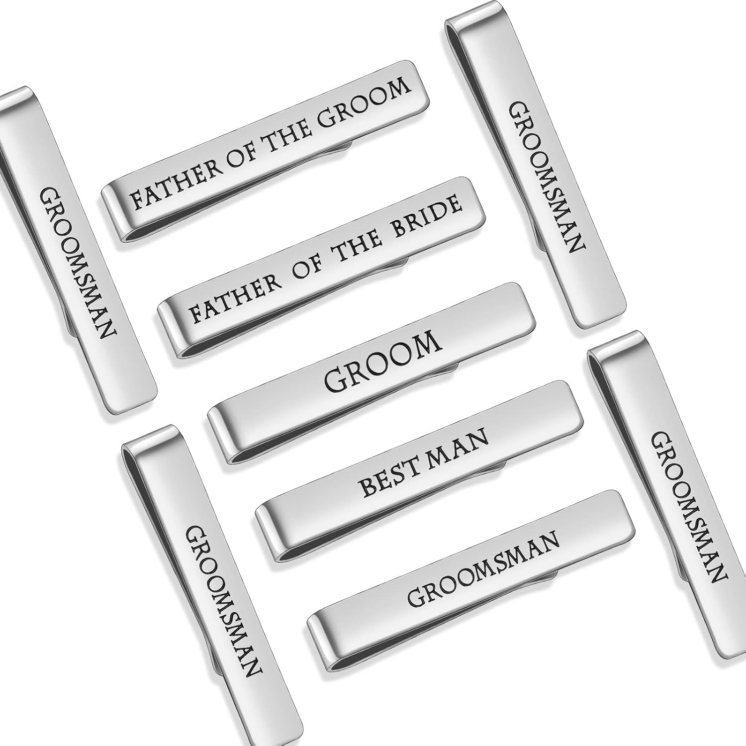 Amazon.com: Yinkin 9 Pcs Wedding Tie Clips Stainless Steel Tie Clips F ...