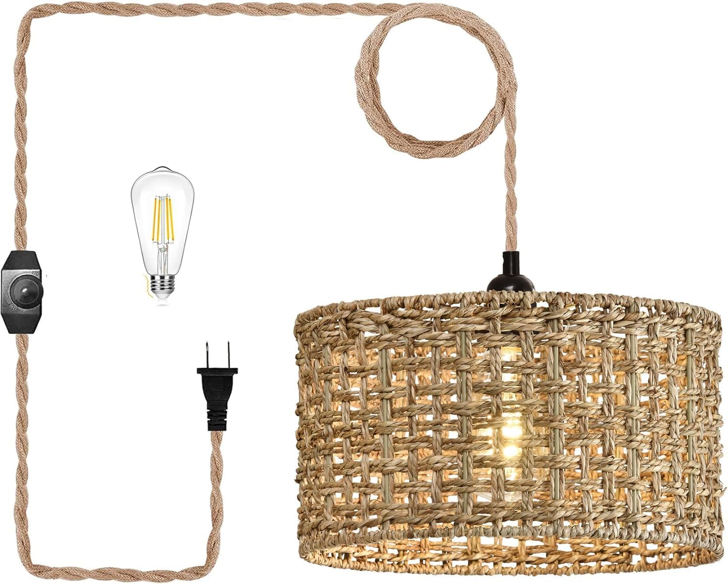 QIYIZM Plug in Pendant Light Hanging Lights with Plug in Cord Hanging ...
