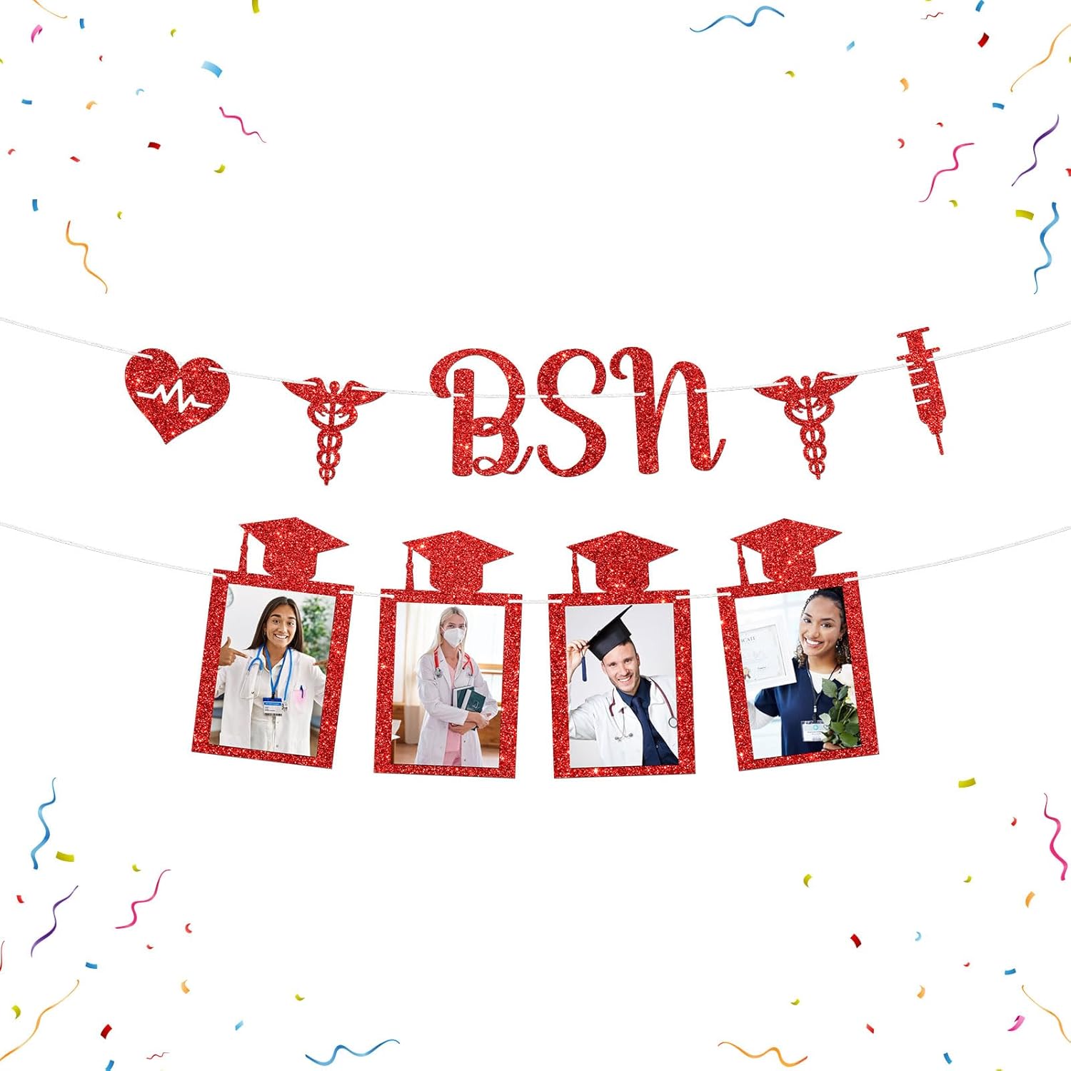 Amazon.com: Congrats BSN Photo Banner Nurse RN Graduation Paper Photo ...