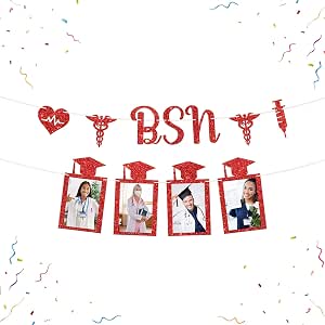 Amazon.com: Congrats BSN Photo Banner Nurse RN Graduation Paper Photo ...