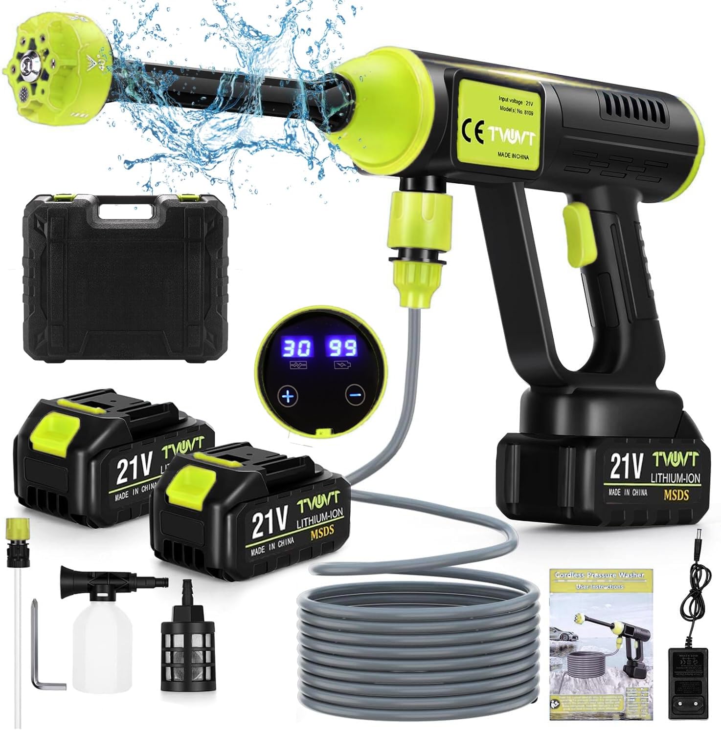 Amazon.com : Cordless Pressure Washer, Brushless 980 PSI Portable Power ...