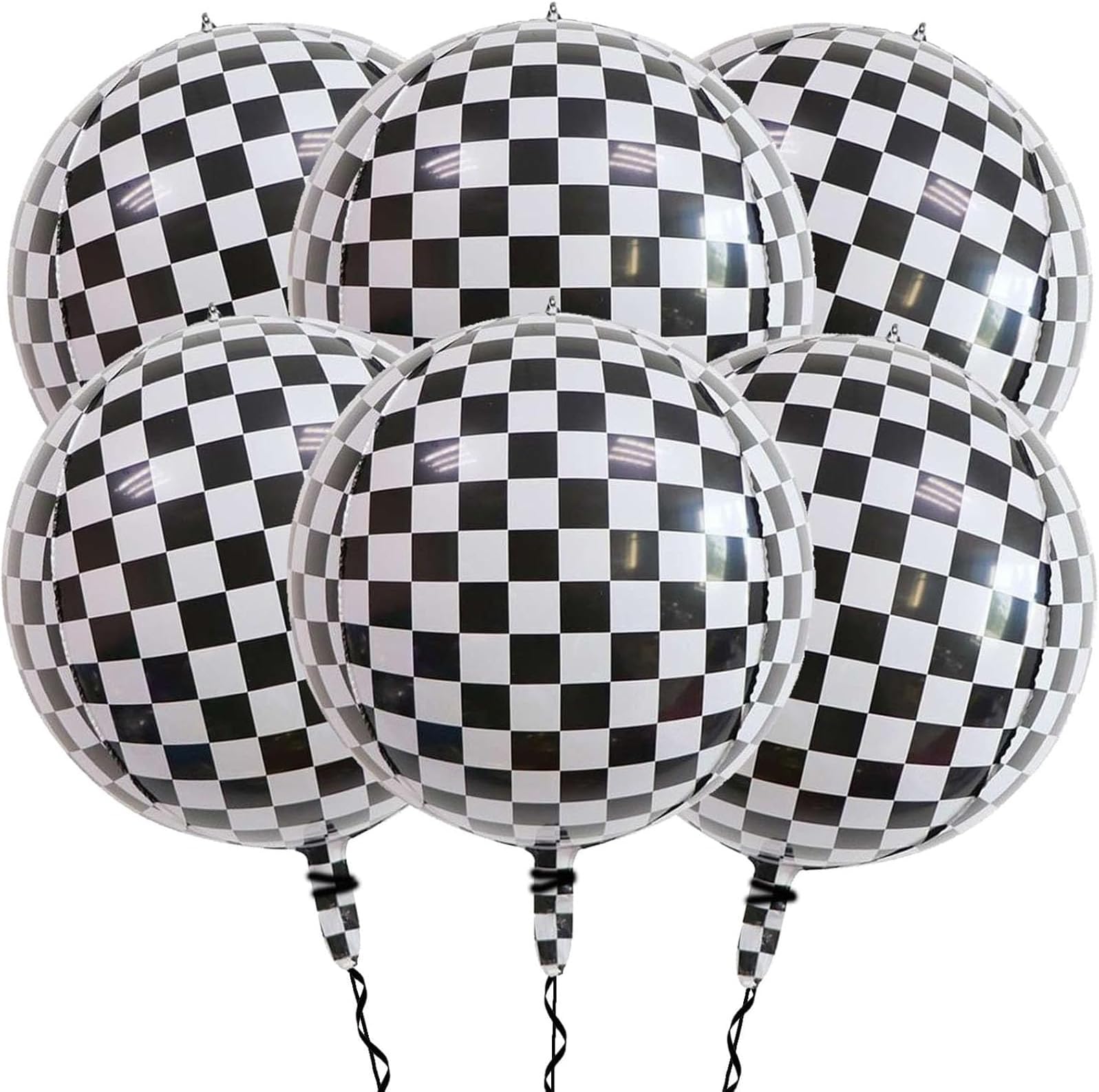 Amazon.com: Checkerboard Balloon Aluminum Foil Black White Checkered ...