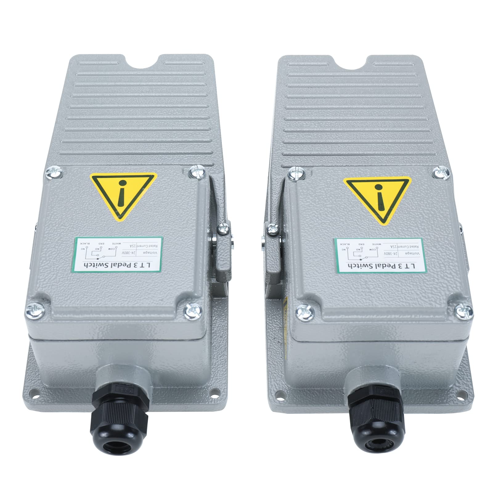 Snapklik.com : 2 Pack AC 380V 15A Closed SPDT Foot Switch 3 Terminals ...