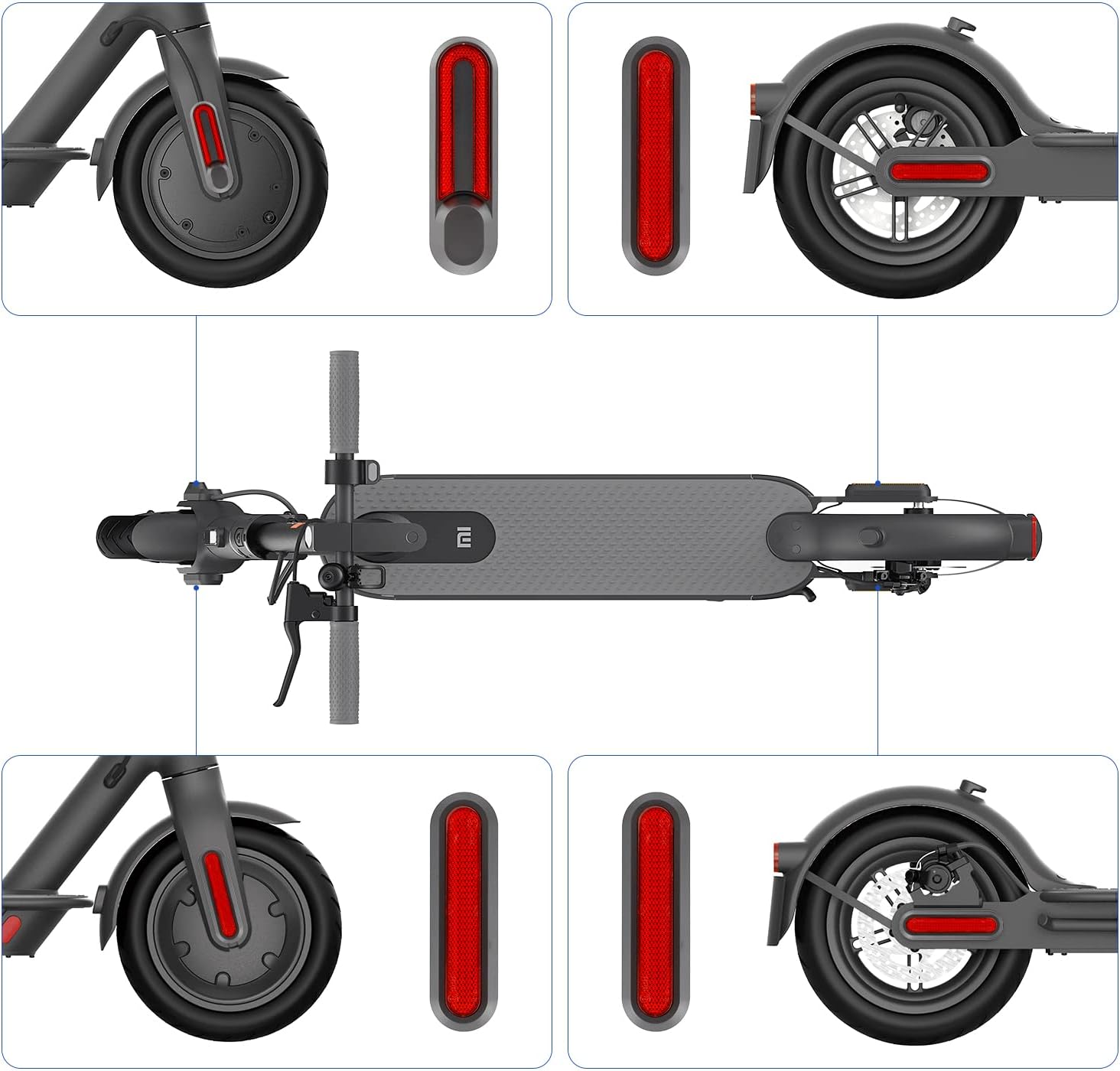 SNOUHAE Plastic Electric Scooter Cover with Reflective Strip for Xiaomi ...