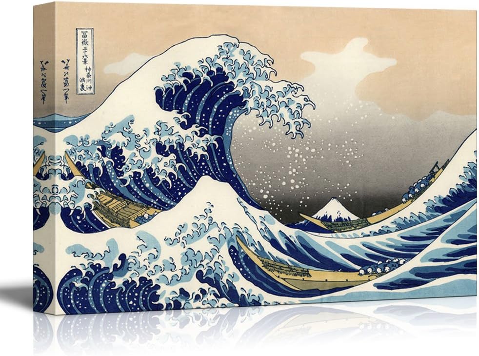 Amazon.com: wall26 - The Great Wave Off Kanagawa by Hokusai - Canvas ...