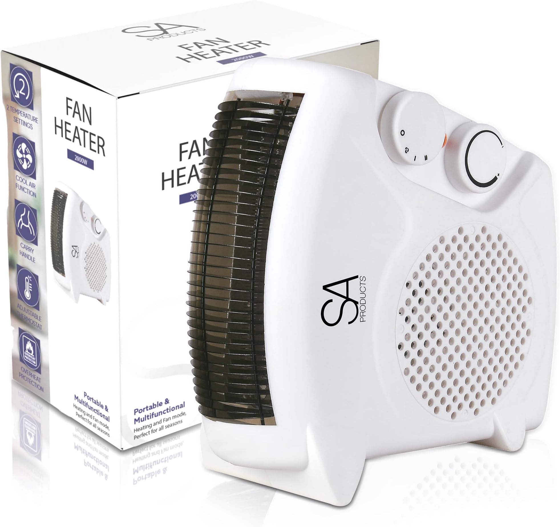 STAYWARM® 2000w Upright and Flatbed Fan Heater with 2 Heat Settings ...