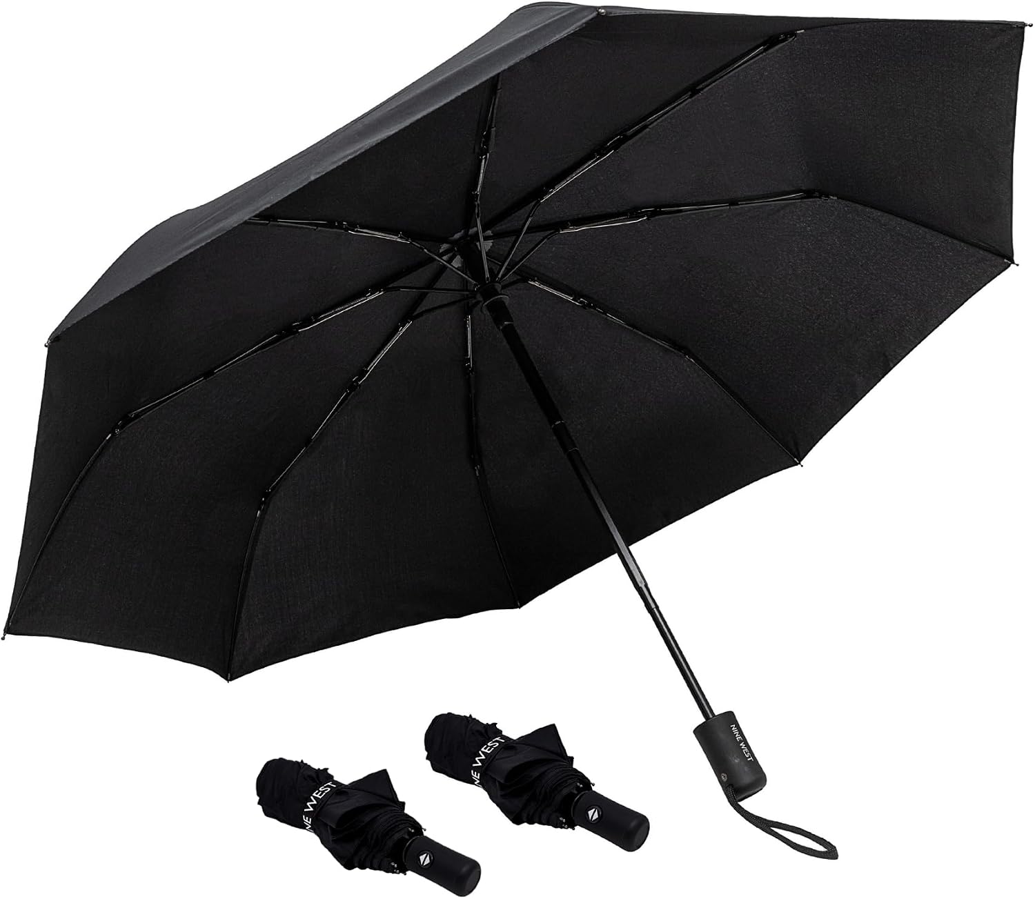Amazon.com: Nine West Portable Foldable Umbrella Compact Auto Strong ...