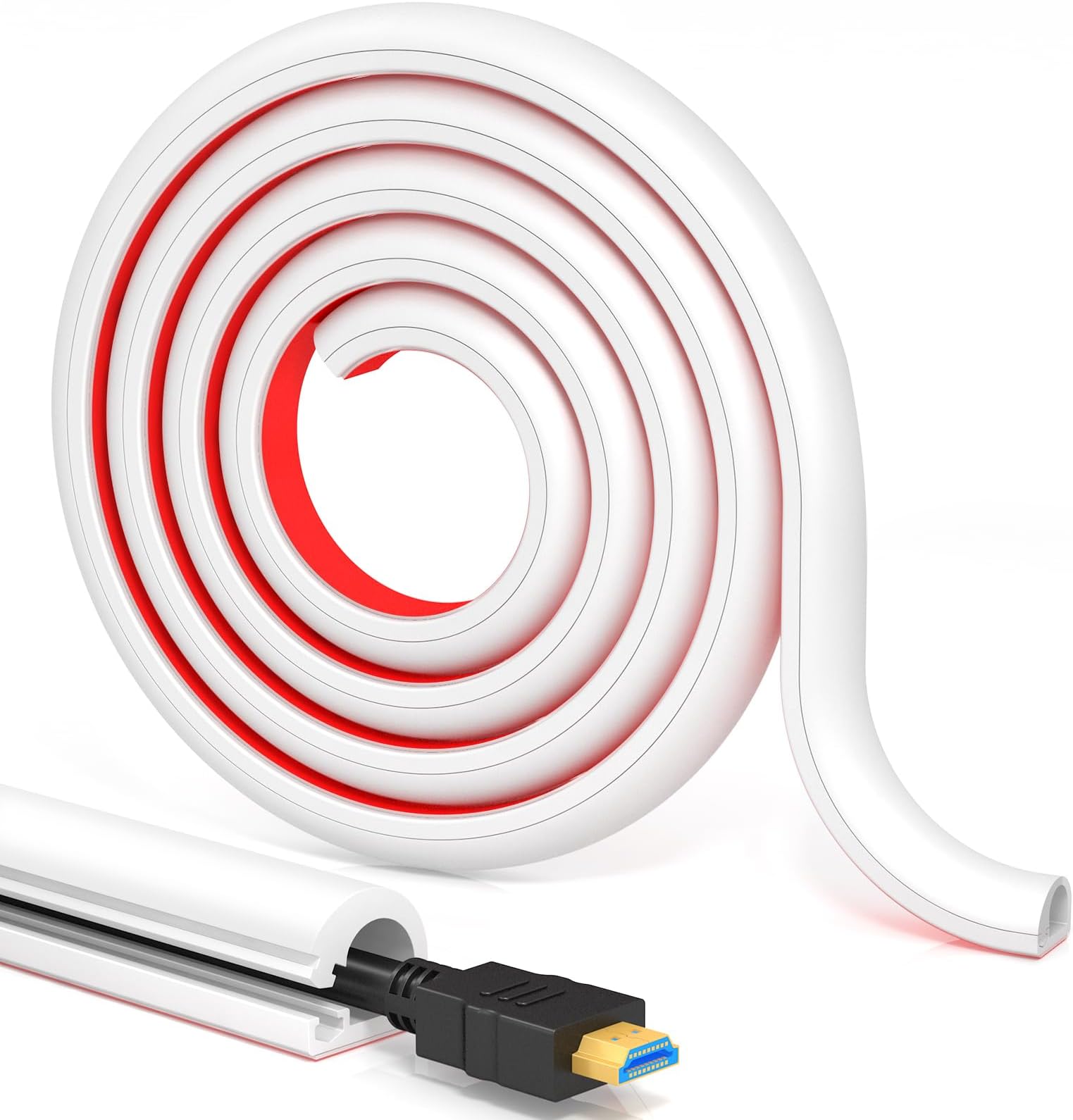 Biglumin Cache Cable - Mini Goulottes de Câbles, Cache-câble Demi-Rond ...