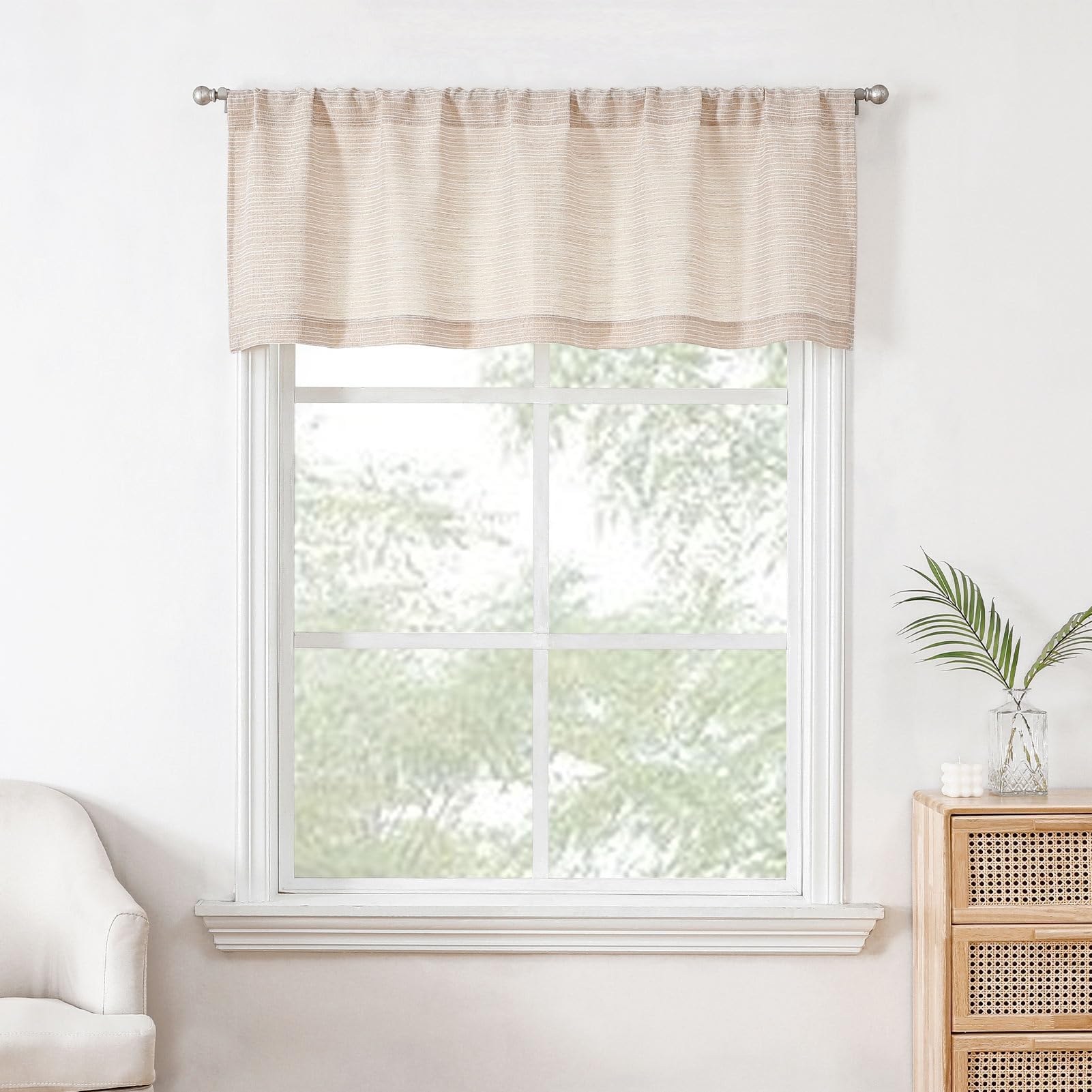 Amazon.com: Kitchen Valances for Windows Modern Farmhouse Cotton Linen ...