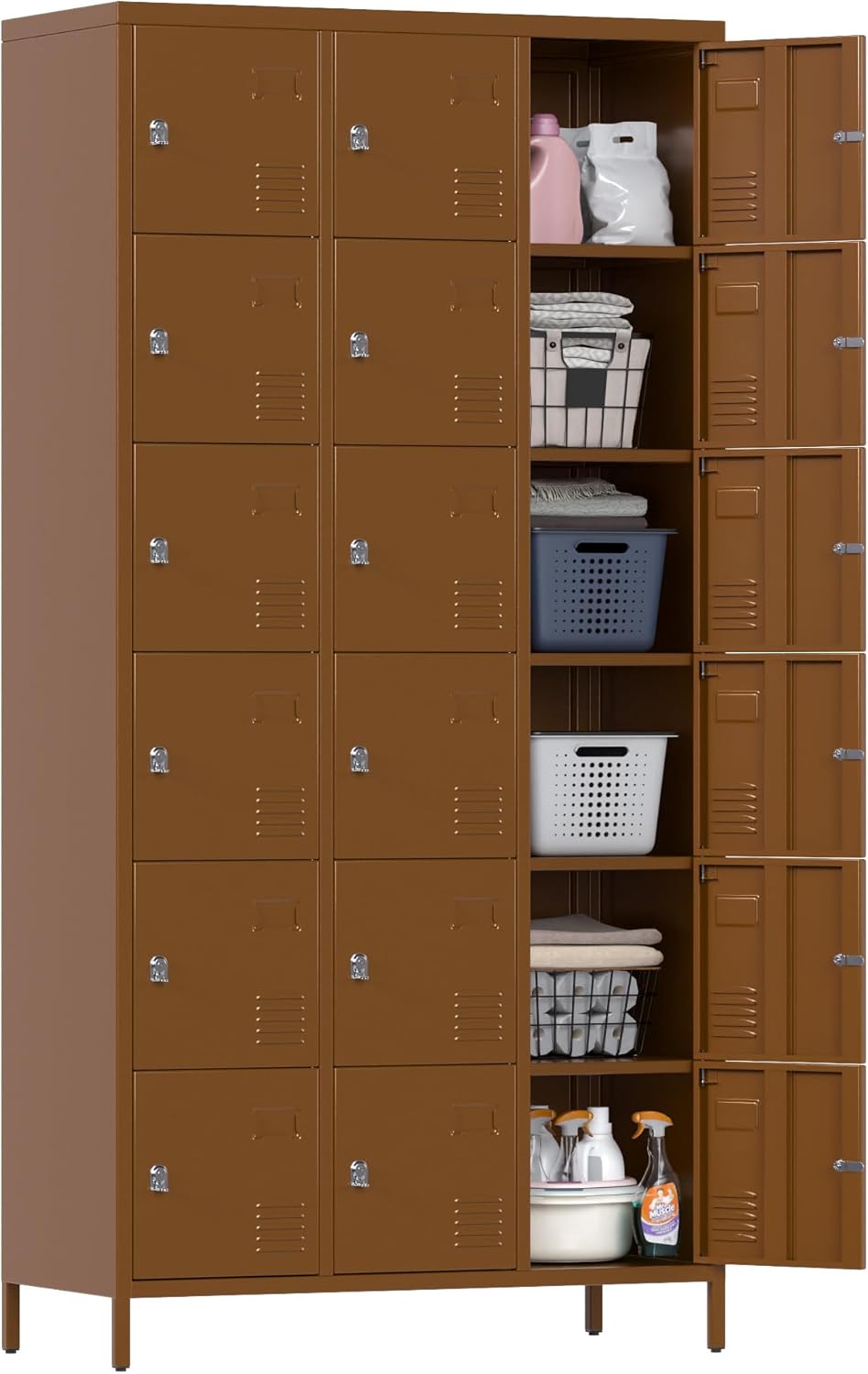 Amazon.com: SUPEER Metal Storage Locker for Employees with 18 Doors ...