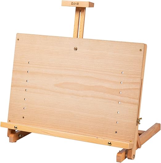 Amazon.com: DJAR Tabletop Easel for Painting, Adjustable Solid Beech ...