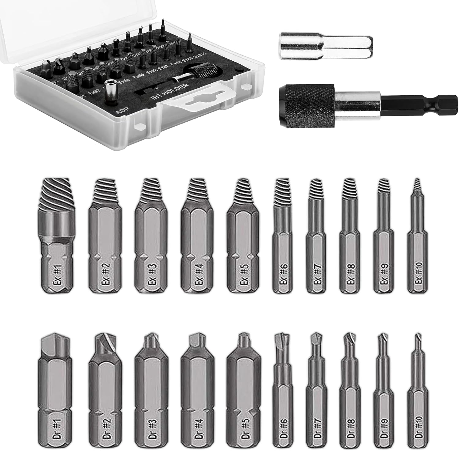 Valkynos Damaged Screw Extractor Set,22 PCS Easy Out Stripped Screw ...