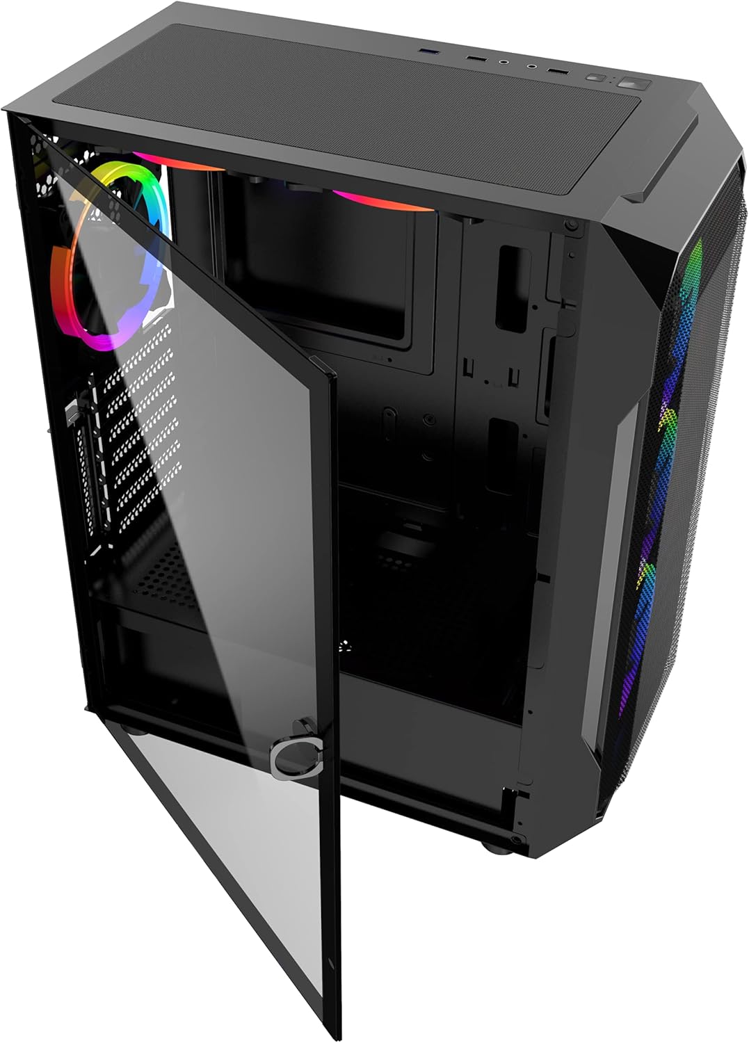 IONZ KZ22 Pro Gamer PC Gaming Case – ATX Hinged Tempered Glass Side ...