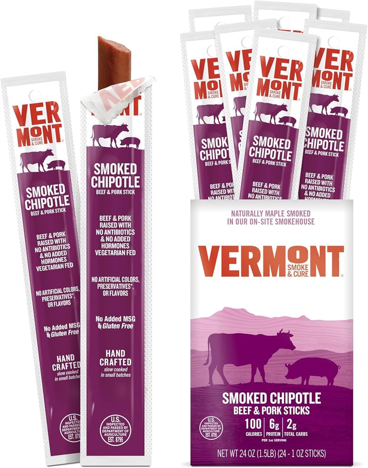 Amazon.com: Snack Sticks by Vermont Smoke & Cure – Smoked Chipotle ...