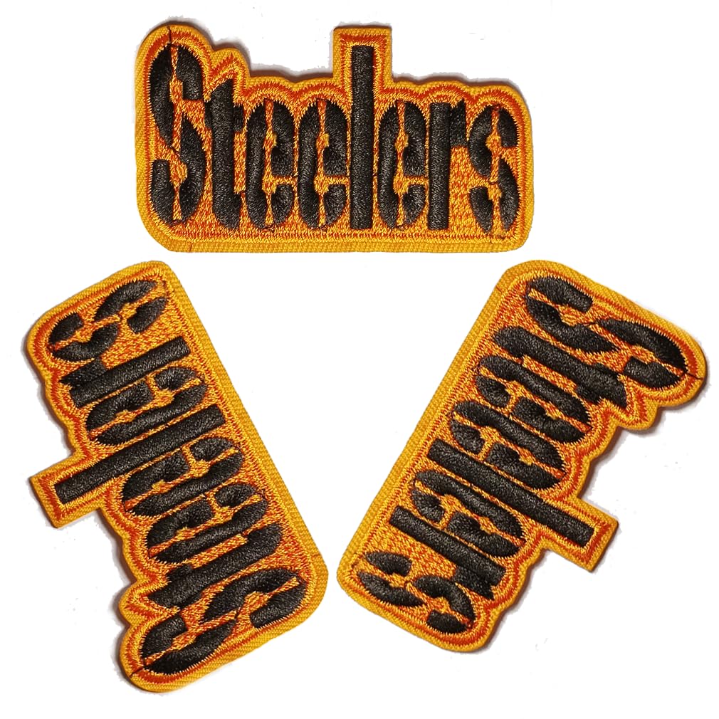 Amazon.com: Yerchic Letter Steelers Patch Iron On Sew On Embroidered Patches for Jacket Shirts ...