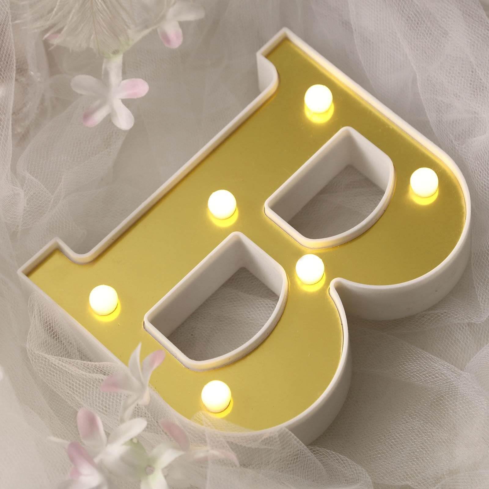 Amazon.com: Efavormart 6" 3D Gold Marquee Letters 5 LED Light Up ...