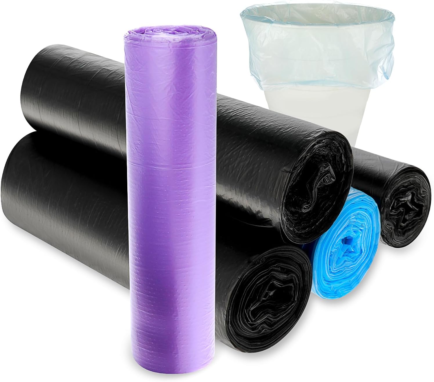 Amazon.com: WLLHYF Trash Bags 5 Rolls/100 Counts Small Garbage Bags ...