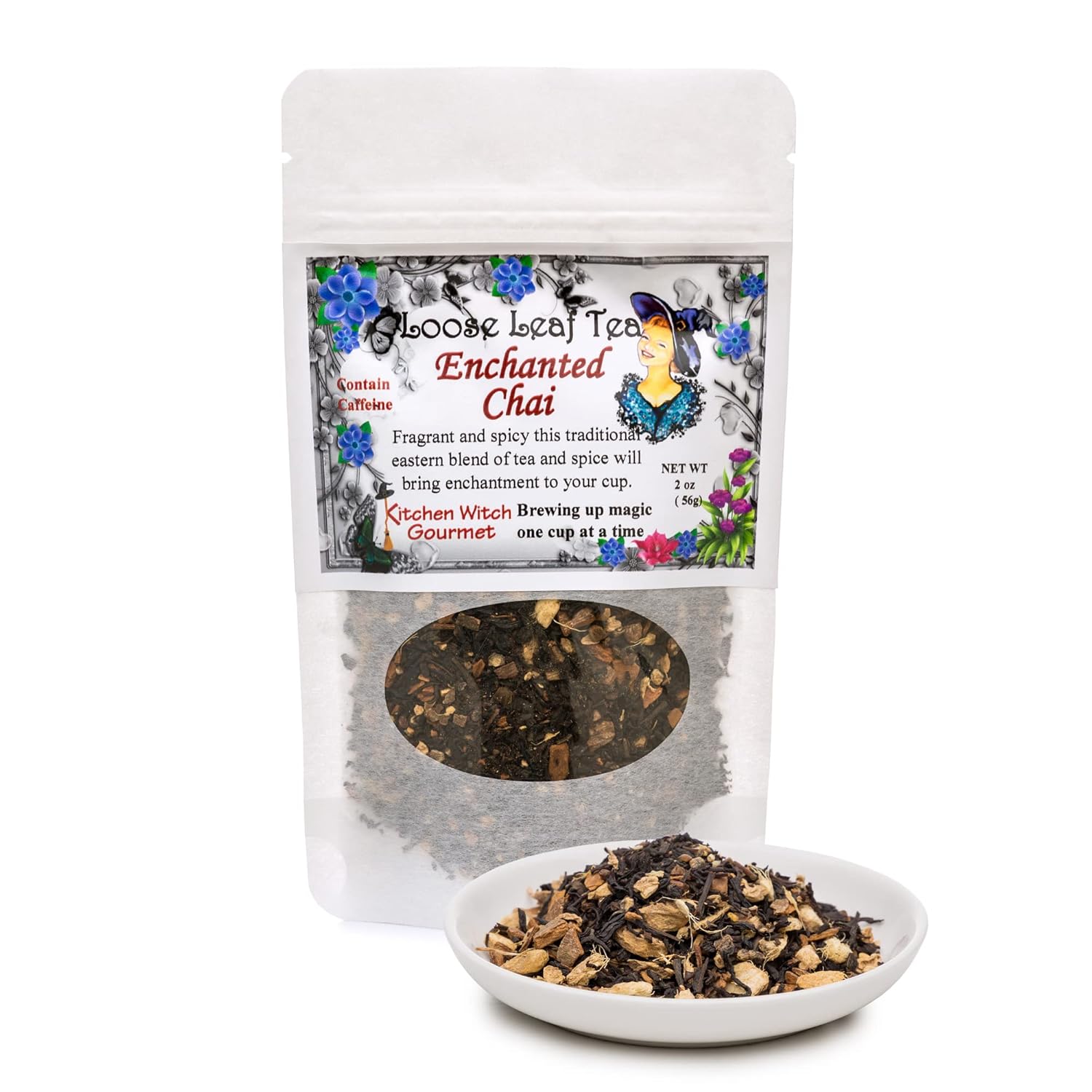 Amazon.com : Enchanted Chai Kitchen Witch Gourmet Spiced Masala Black ...