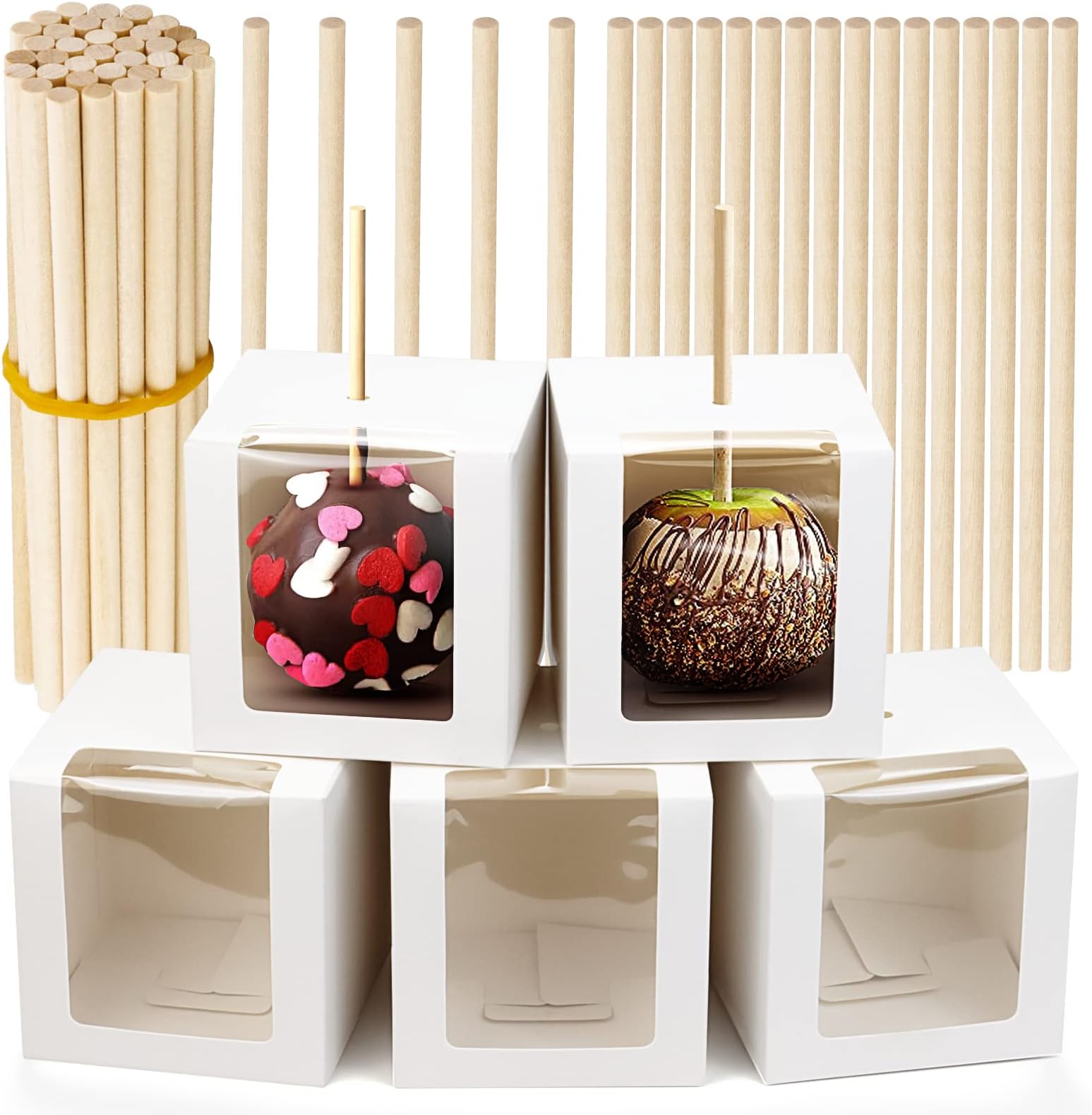 Amazon.com: Katgely Candy Apple Containers Heavy Duty Pack of 50: Home ...