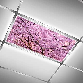 MSINMKOK 2ft x 4ft Fluorescent Light Covers Japanese Pink Cherry ...