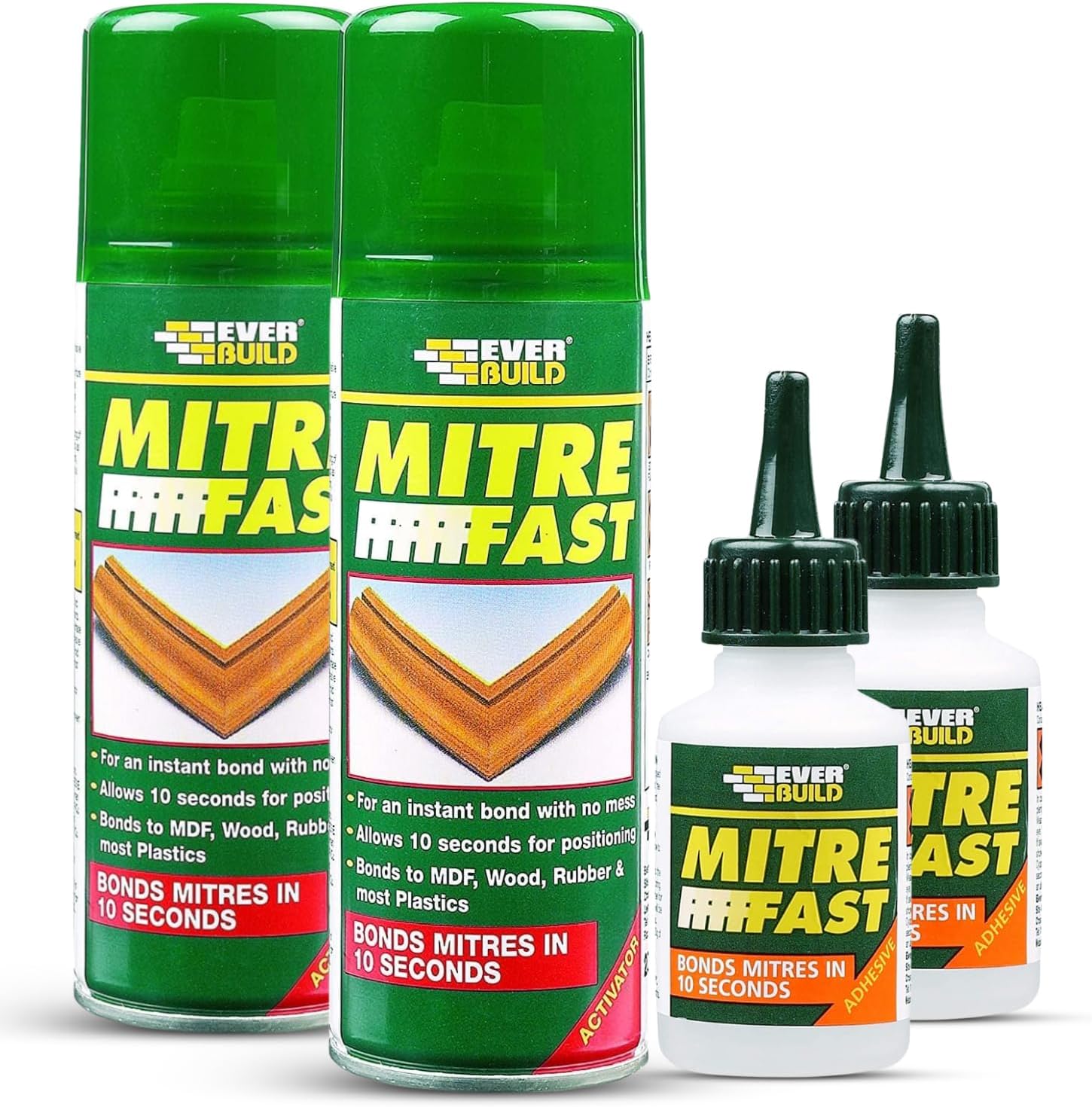 Everbuild Mitre Fast Two Part Bonding Kit – Suitable for Mitre Joints ...
