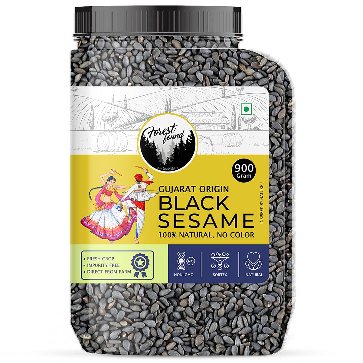 Forest Found Organic Black Sesame Seeds (900 Gm) | Kale Til Tal For ...