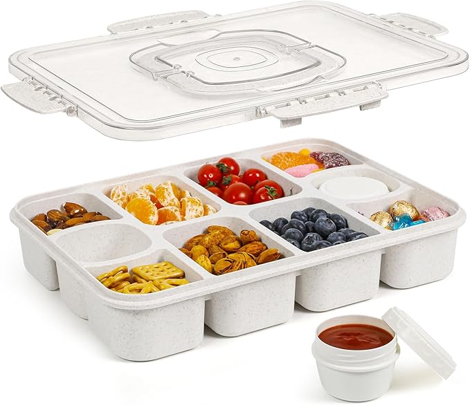 Amazon.com | Caperci Snackle Box Container - Large 10-Compartment ...