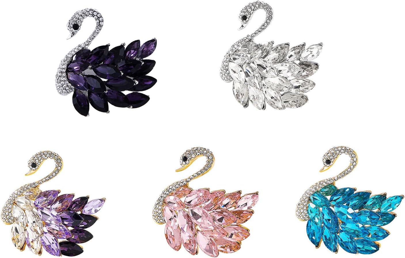 Amazon.com: Ucubwfu 5pcs Swan Brooch, swan pin，Women's Delicate Brooch ...