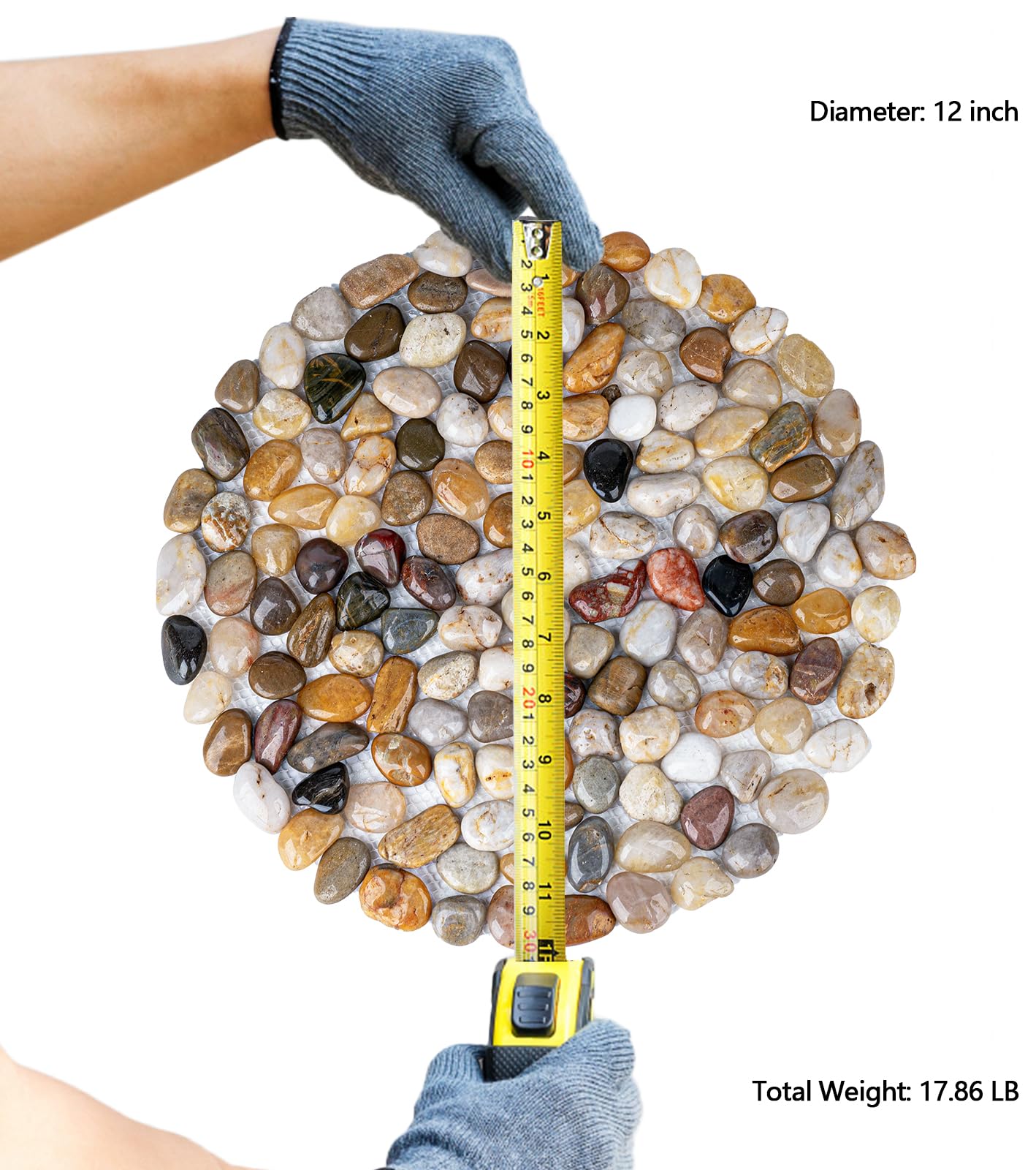 12Inch River Rock Stepping Stones Outdoor, Pavers Pebbles Polished ...